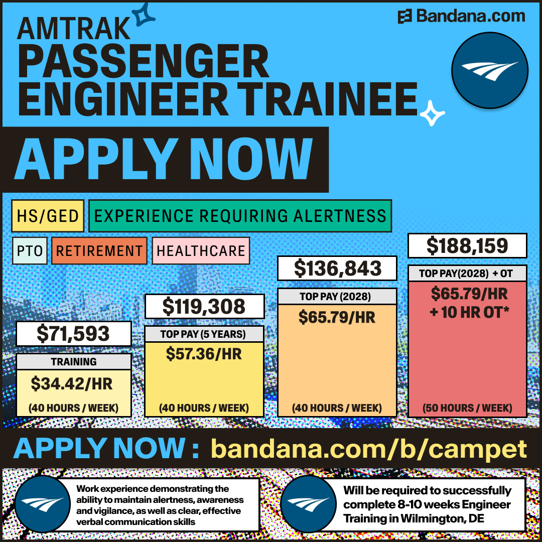 How Much Do Amtrak Passenger Engineers Make? (Real Pay & Salary 2026) | Bandana Resources